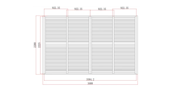 Paravan Culisant cu Jaluzele Fixe pentru Pergola, 4000x2500mm ...