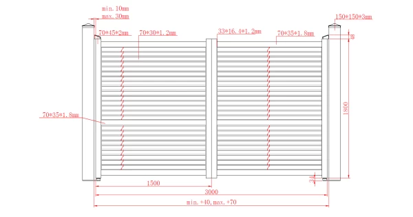 Poarta auto batanta ranforsata aluminiu 3000x1800mm, prefabricat, model ...