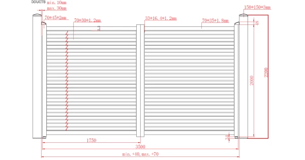 Poarta auto metalica din aluminiu 3500x2000mm, prefabricat, model ...