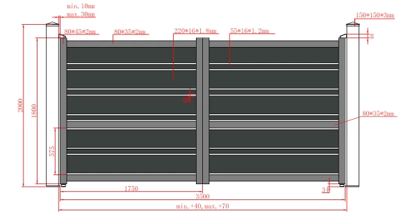 Poarta auto batanta aluminiu 3500x1800mm, prefabricat, model Neptun ...